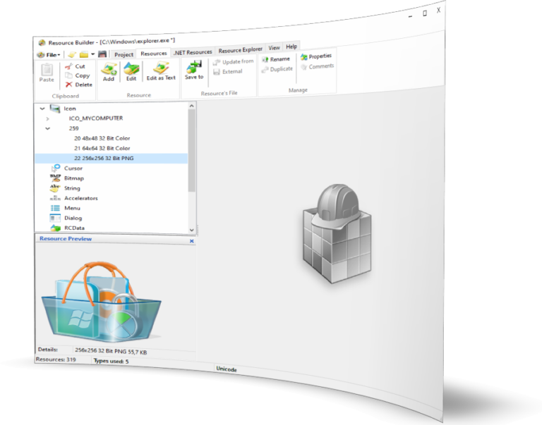 Übersicht - Resource Builder - Ressourceneditor für Windows.